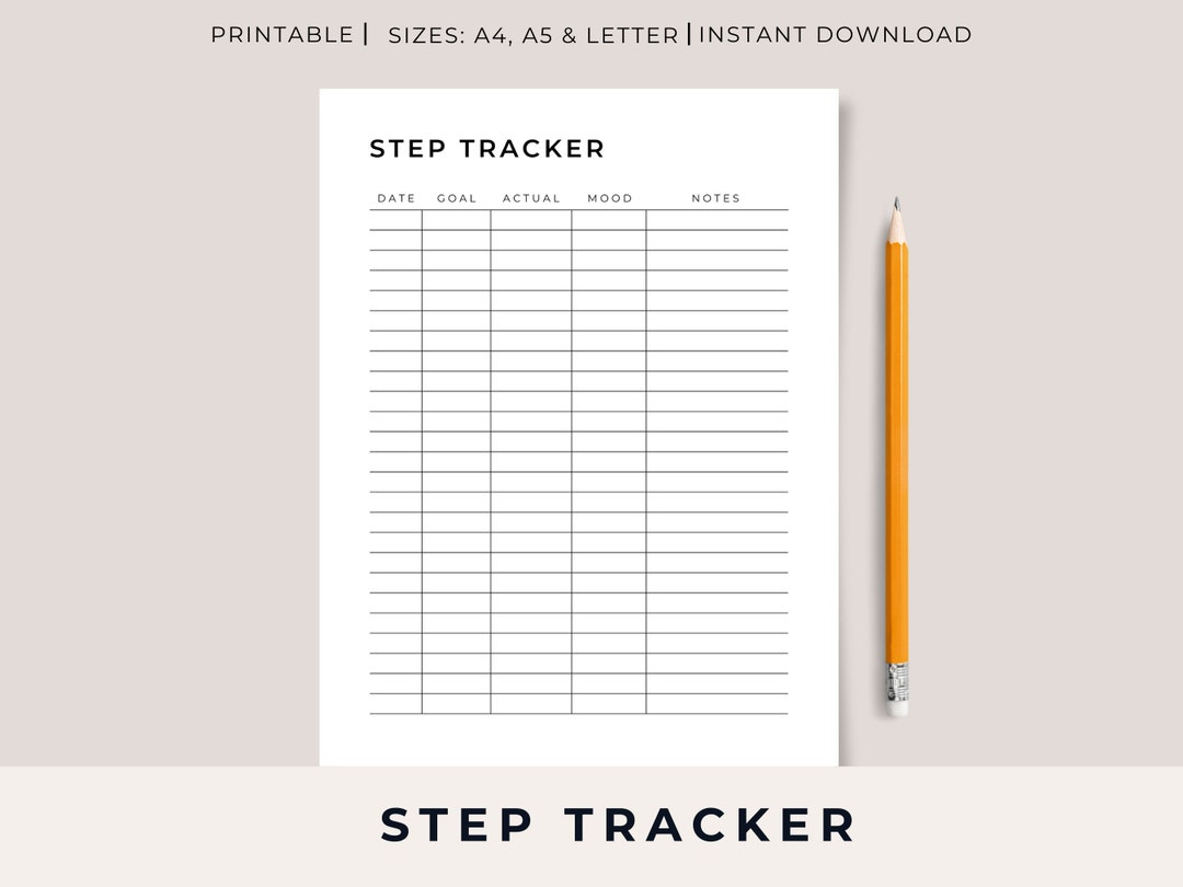 Step Tracker Printable, Step Tracker, Step Log, Walking Tracker ...