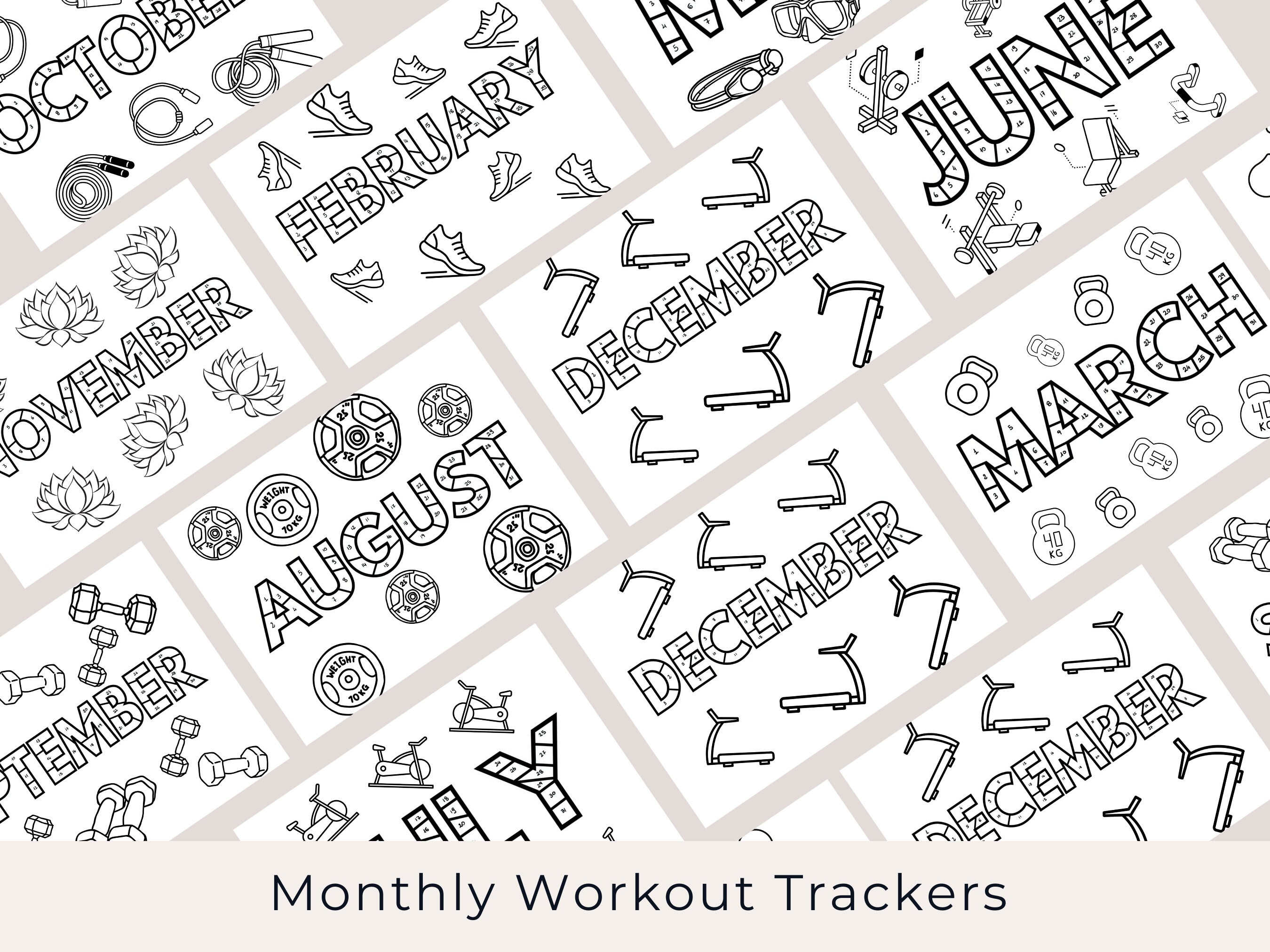 Monthly Workout Tracker Coloring Page Coloring Pages