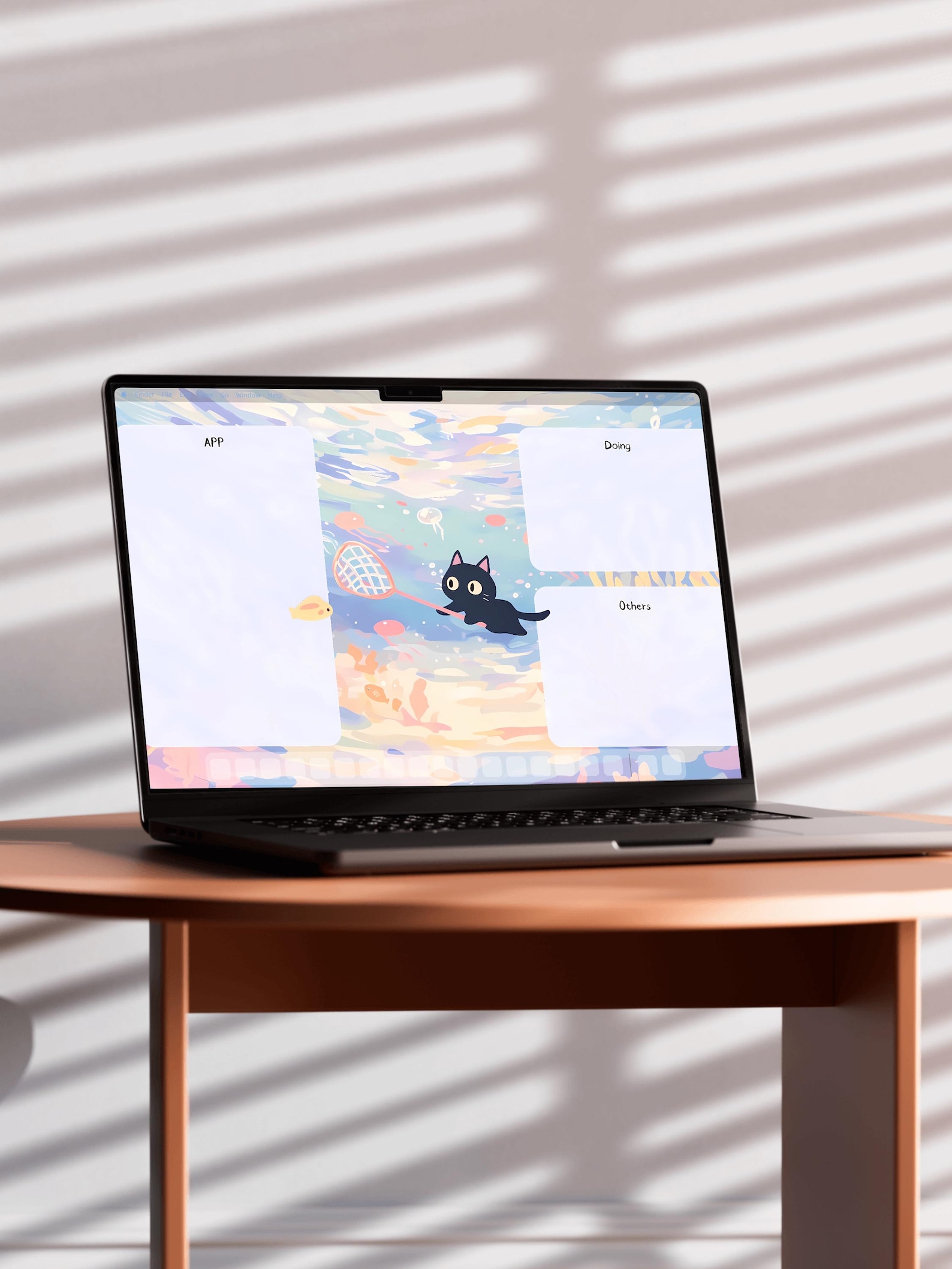 Cute Black Cat Underwater Mac & PC Wallpaper Set | Jellyfish Ocean ...