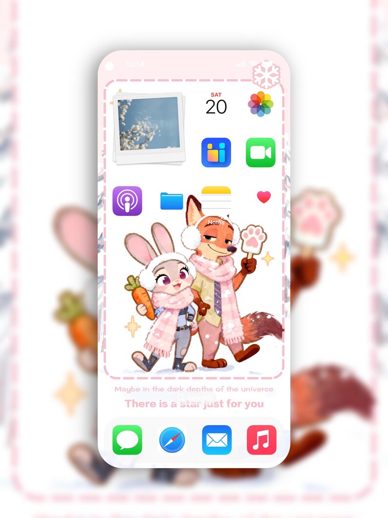 Cute Zootopia iPhone Wallpaper Set | Nick & Judy Winter Snow Aesthetic ...