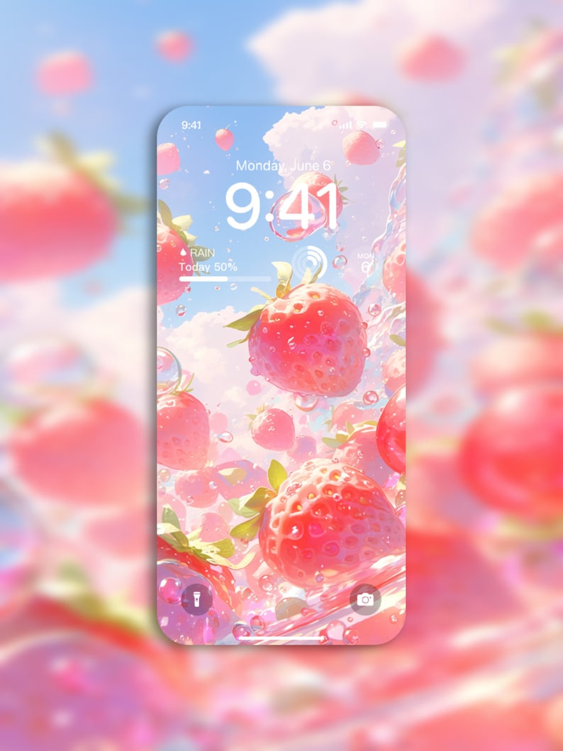 Cute Strawberry Wallpaper Set | 4K Digital Download for iPhone ...
