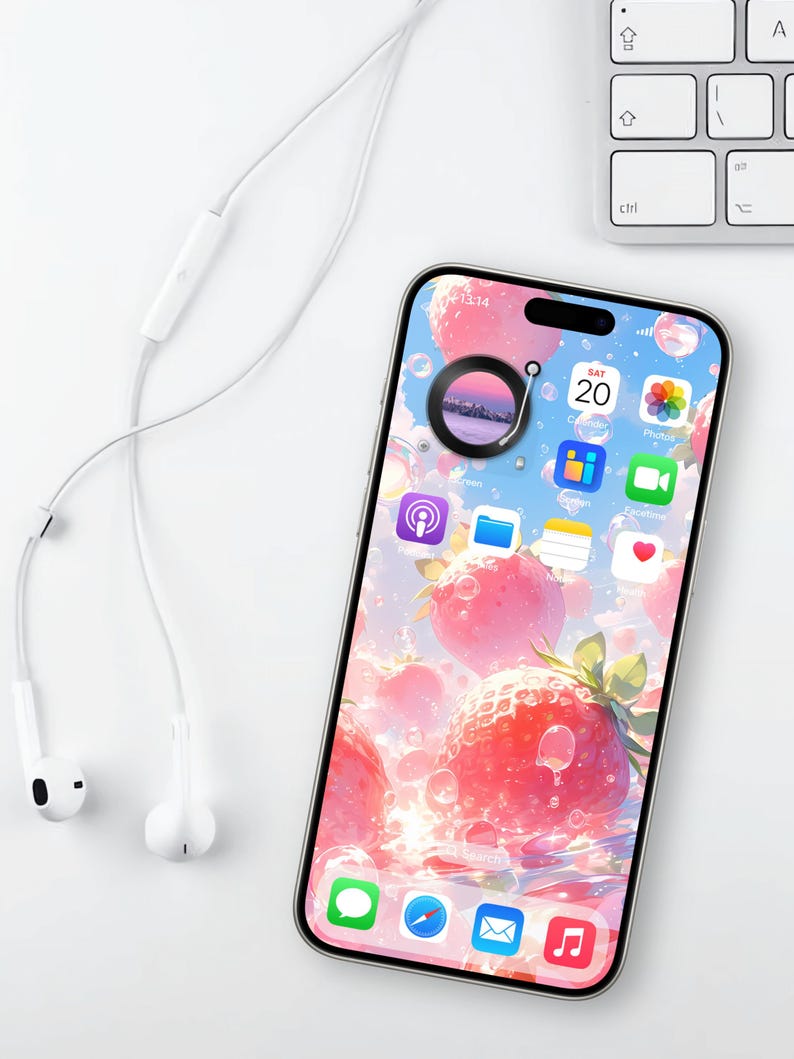 Cute Strawberry Wallpaper Set | 4K Digital Download for iPhone ...