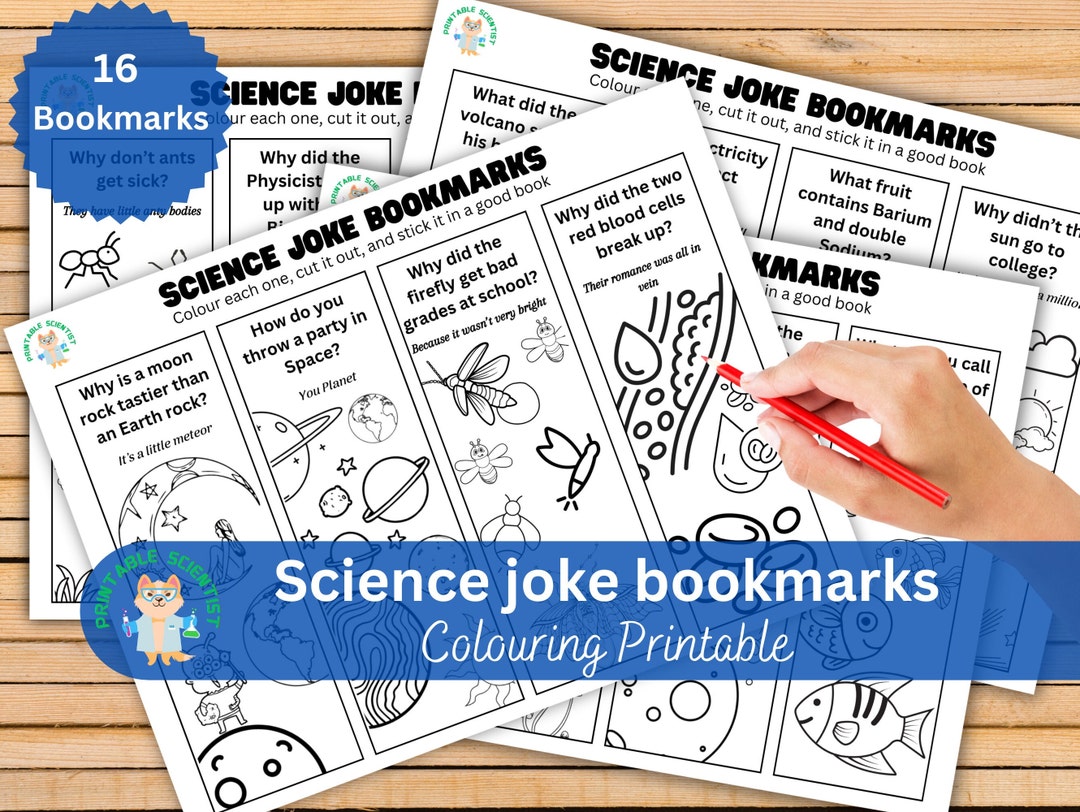 Printable Colouring Funny Science Bookmarks, Printable Colouring Sheets ...
