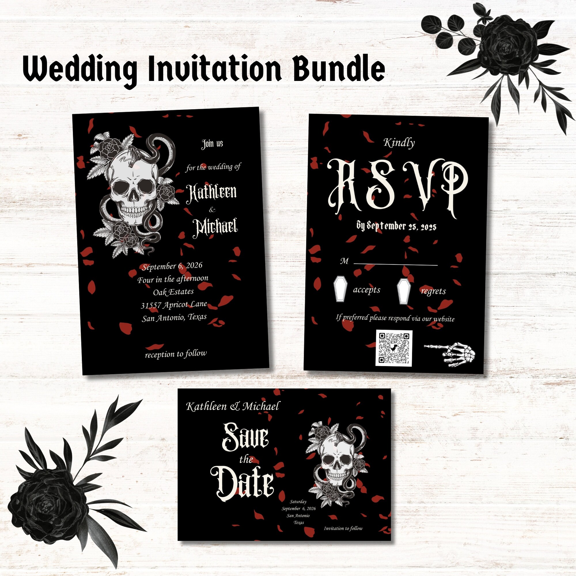 Skull Wedding Invitation Template
