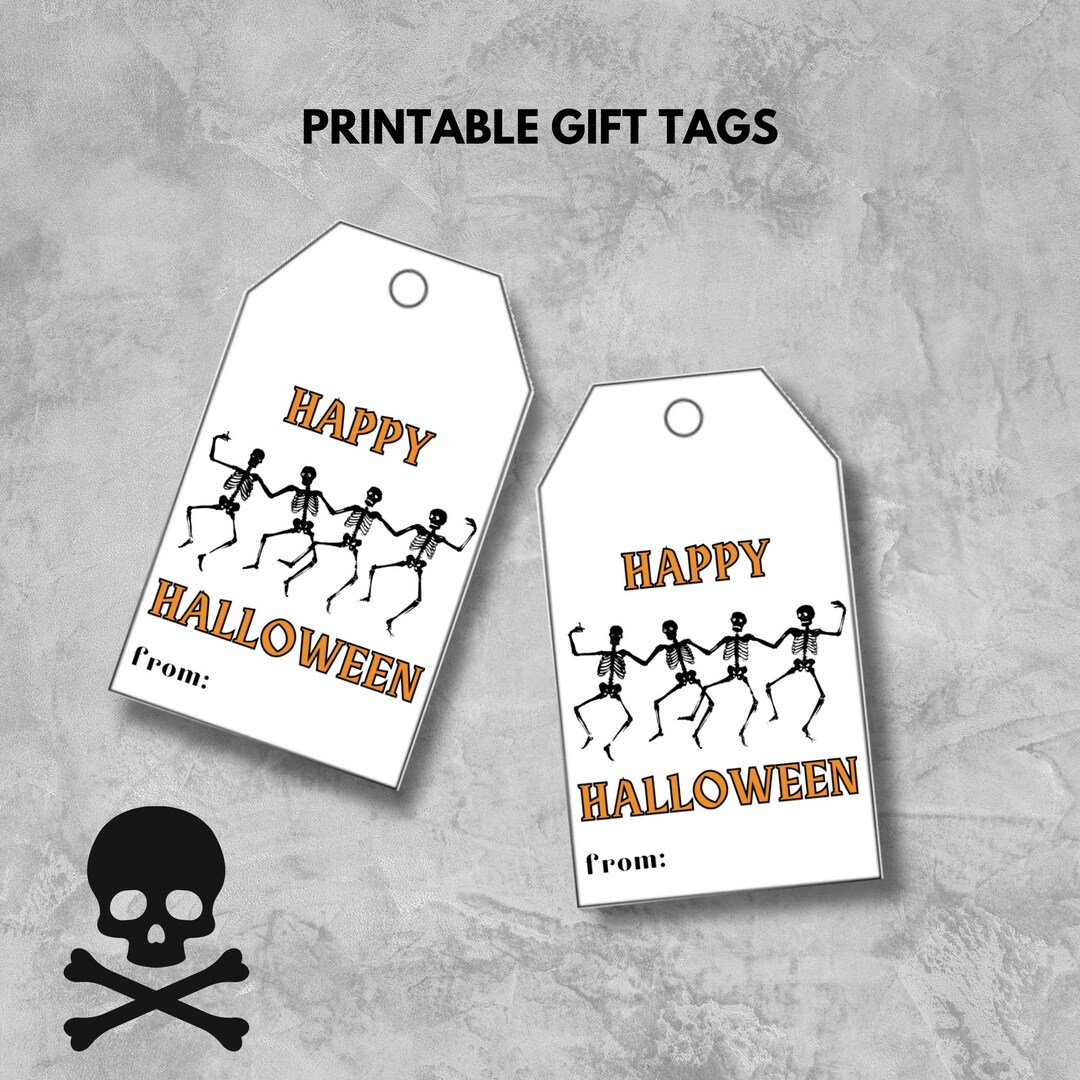 Dancing Skeletons Gift Tags, Halloween Favors, Trick or Treat Bags ...