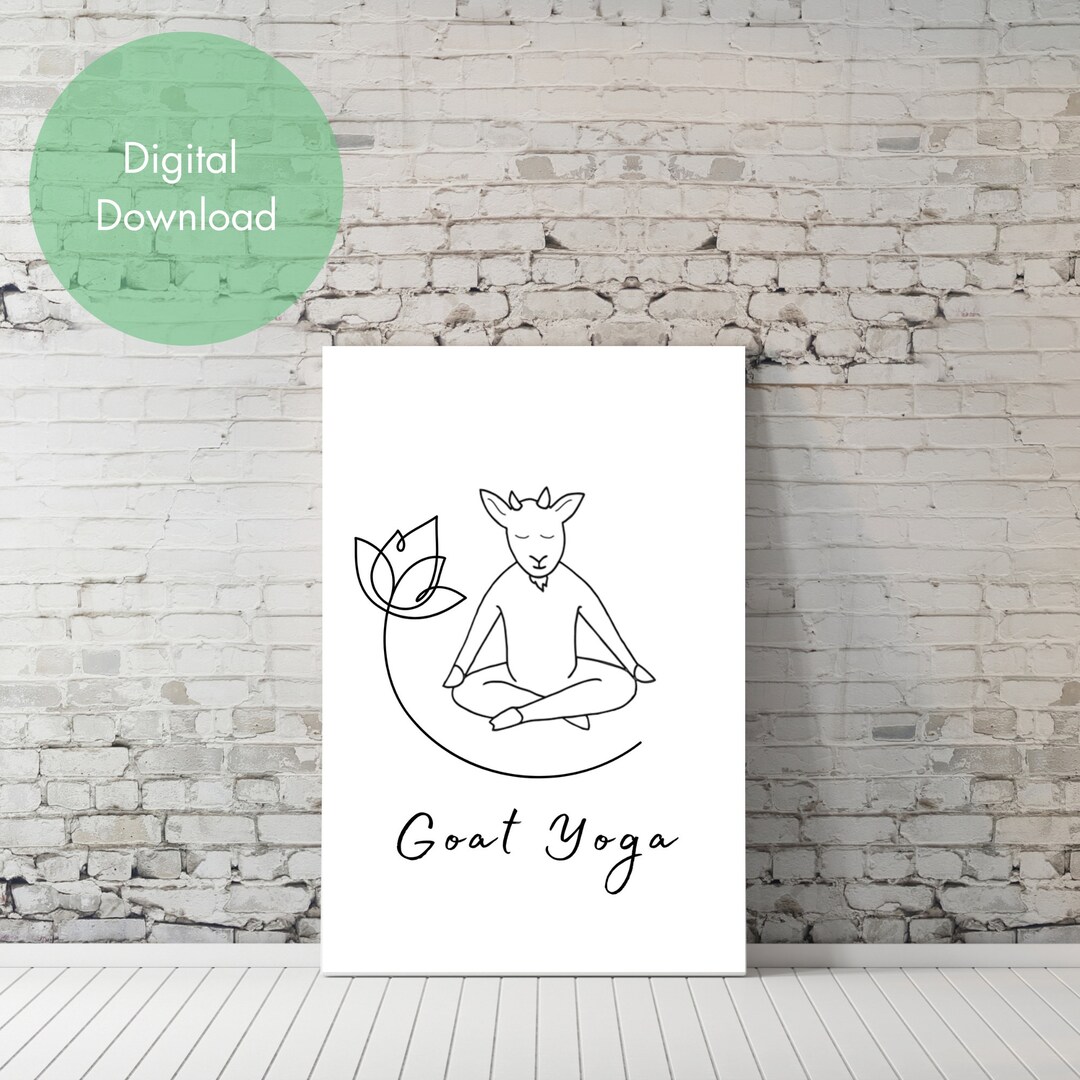 Goat Yoga Print: Minimalist Zen Fine Line Art (digital Download) - Etsy
