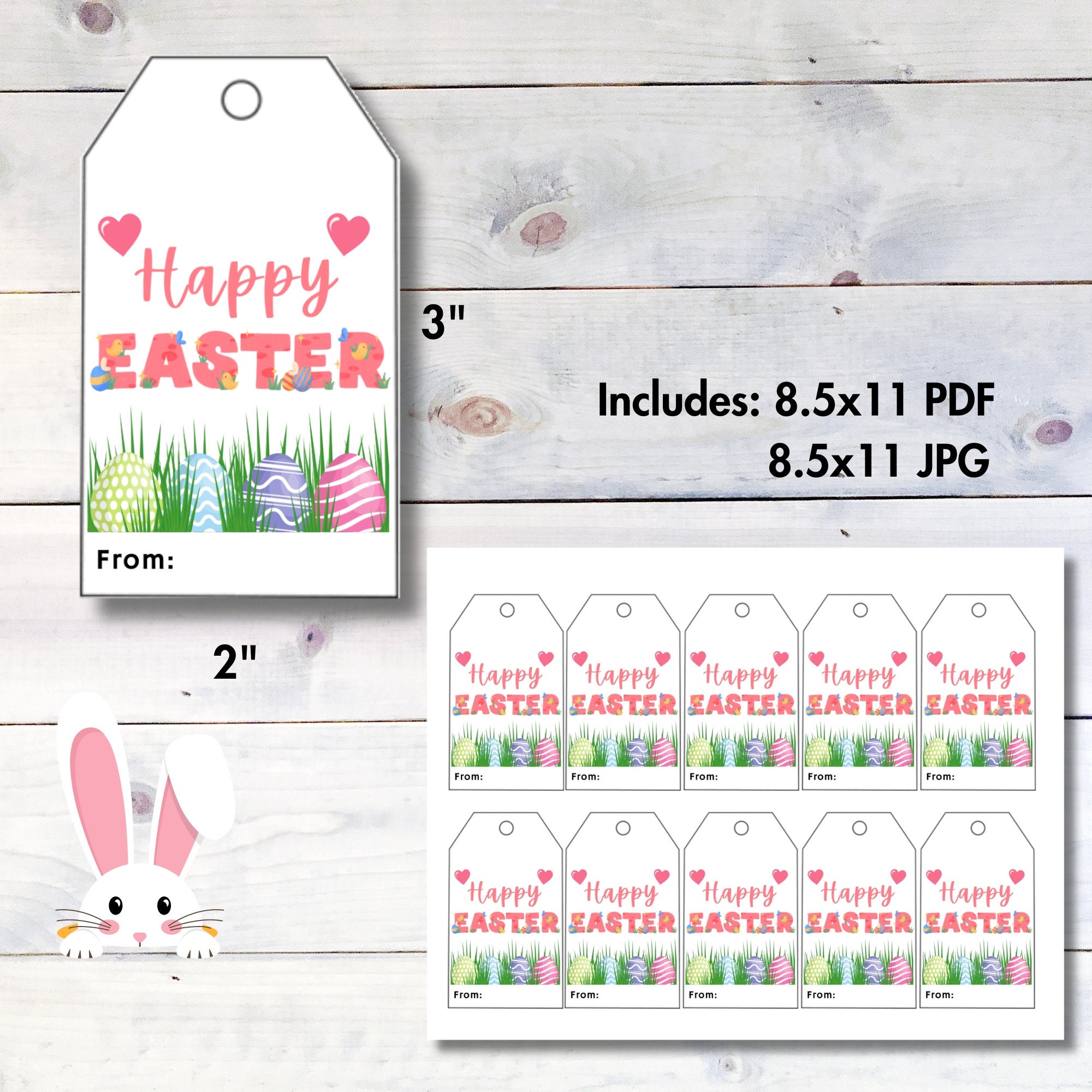 Easter Egg Gift Tags, Printable Gift Tag, Happy Easter, Pastel Colors ...