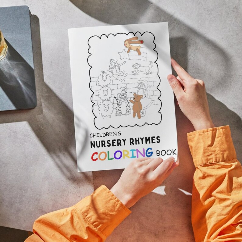 Nursery Rhymes Coloring Book: Hand-drawn Fairytale Characters - Etsy