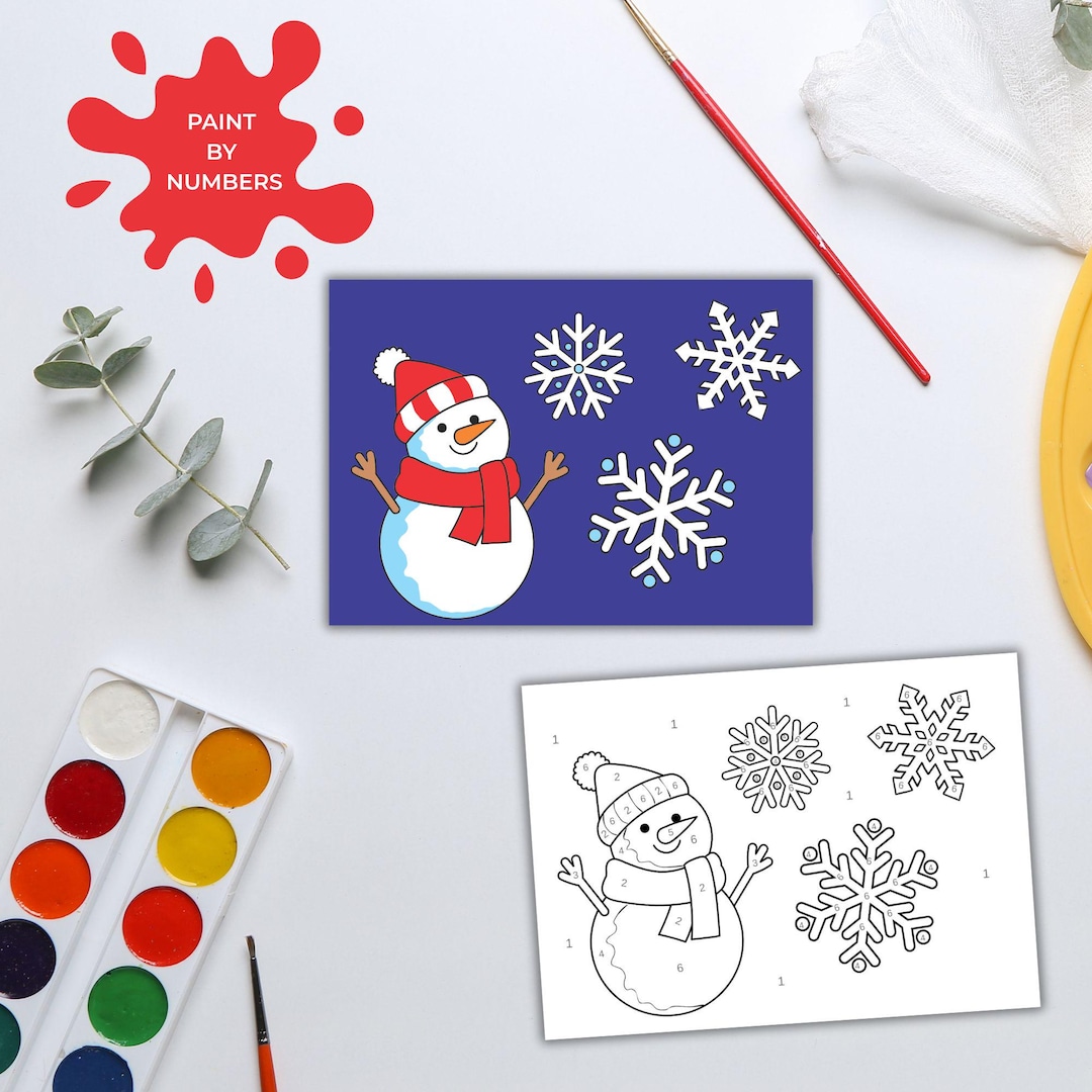 Paint by Numbers Christmas Cards, Adult Painting Kit, Holiday Arts and ...
