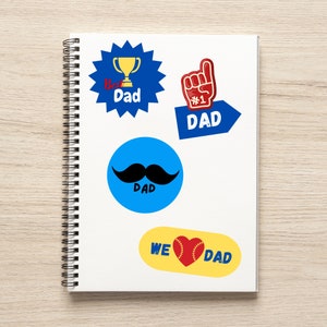 Red and Blue Best Dad Printable Banner With Stickers Bundle, Sports ...