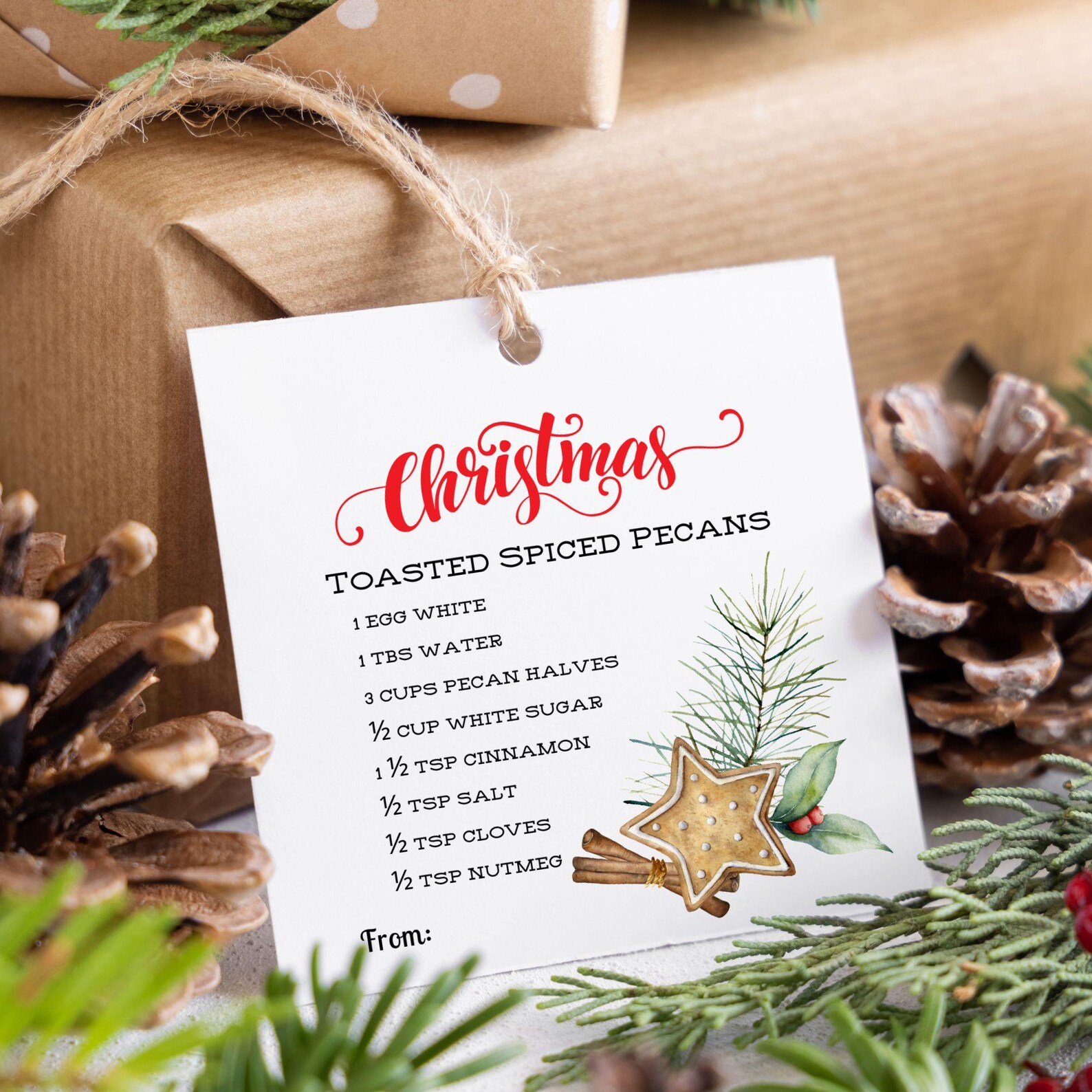 Christmas Recipe Gift Tag Bundle, Printable Recipe Cards, Set of 4 - Etsy