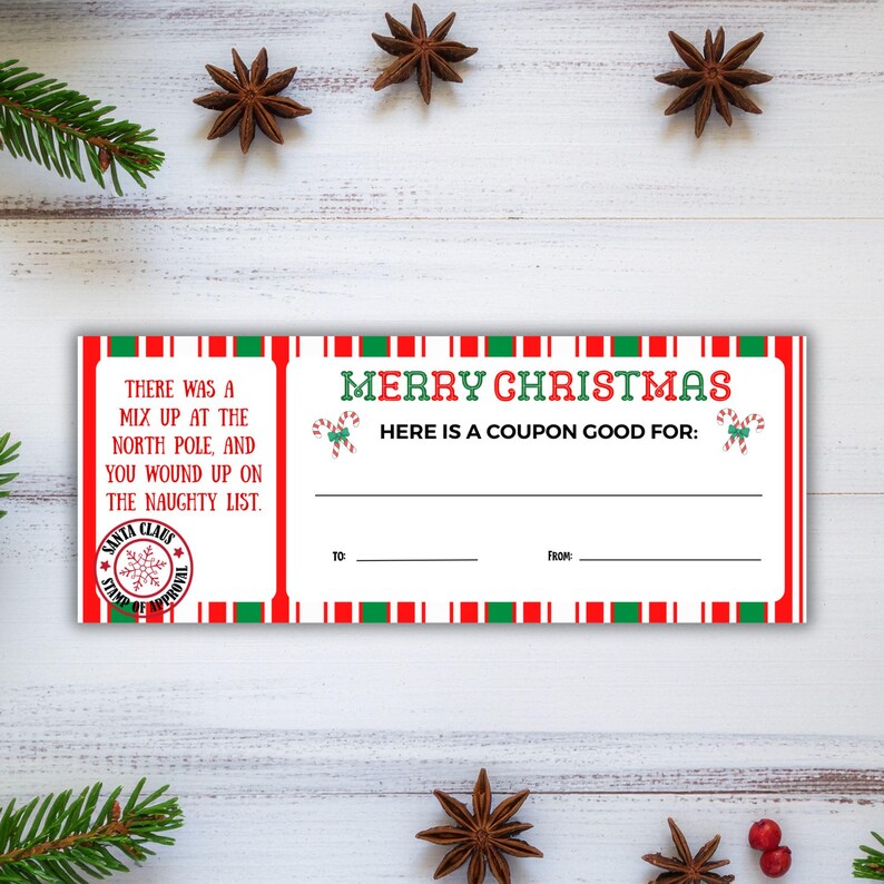Printable Christmas IOU Coupon Bundle, Last Minute Gift, Digital ...