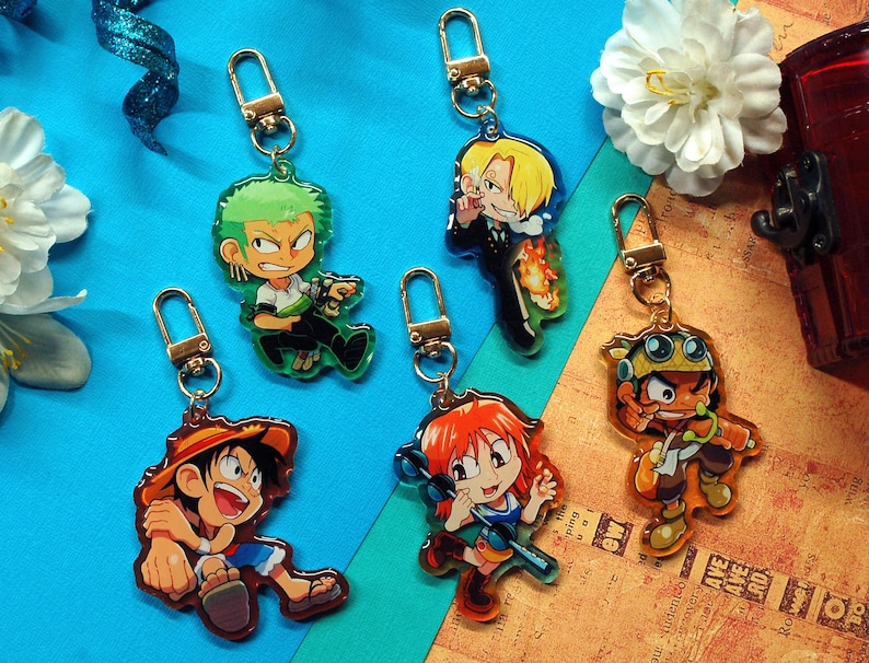 ONE PIECE 2.5" Colorful Acrylic Charms - Etsy