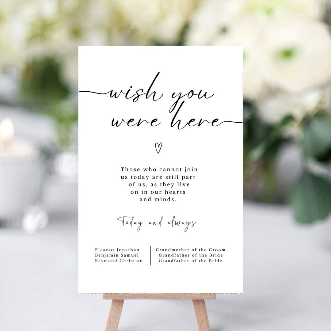 In Loving Memory Sign Printable, Wedding Sign Bridal Shower Gift Sign ...