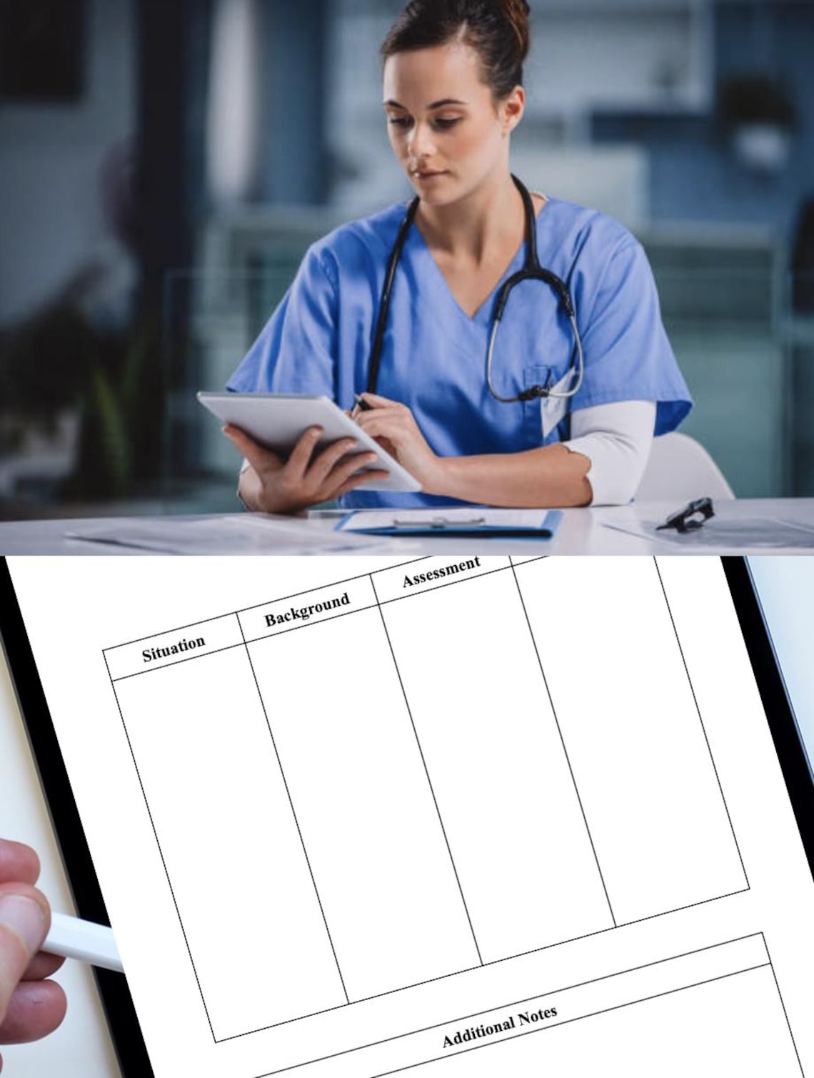 Nursing SBAR Template for Nurses, Shift Handover Sheet, Patient Care ...