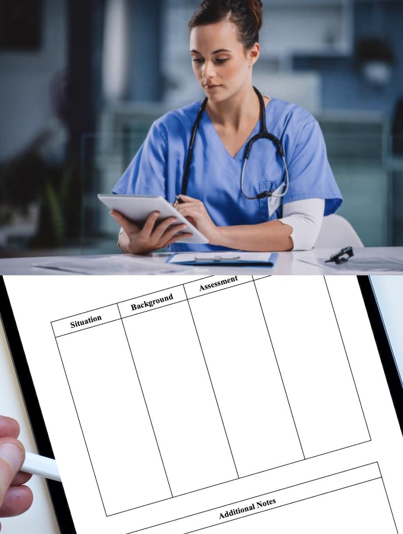 Nursing SBAR Template for Nurses, Shift Handover Sheet, Patient Care ...