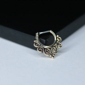 16G Gold Tribal Swirls Septum Rings, 316L Surgical Steel Septum Jewelry ...