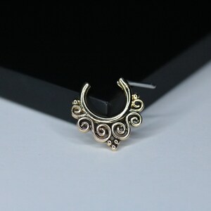 16G Gold Tribal Swirls Septum Rings, 316L Surgical Steel Septum Jewelry ...