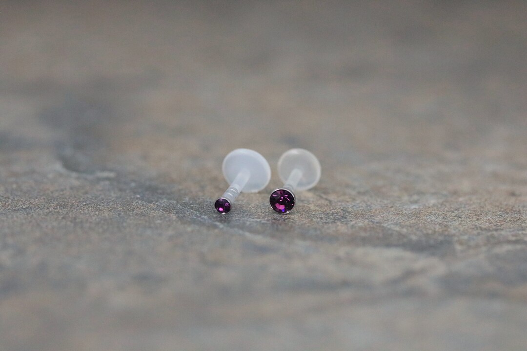 Bioflex Flatback Purple Labret, Cartilage, Tragus, Helix, Conch, Lobe ...