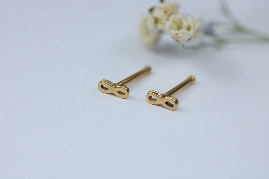 Gold Infinity Nose Pin, 20G Infinity Nose Stud, Gold Nose Rings, Gold ...