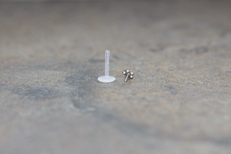 Bioflex Flatback Rainbow Flower Labret, Cartilage, Tragus, Helix, Conch ...