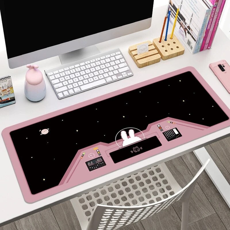Custom Gaming Desk Pad Cyber Bunny Theme for Keyboards Mouse - Etsy