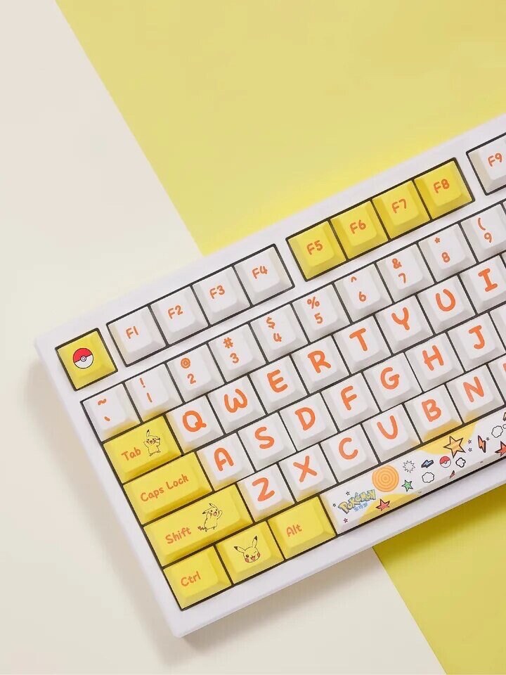 Anime Keycaps 126 PC Pokemon Pikachu Theme for Mechanical Keyboards MX ...