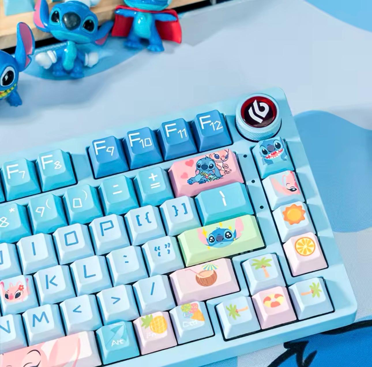 Custom Cartoon Keycaps 137 Pcs Stitch Theme for Mechanical Keyboards ...