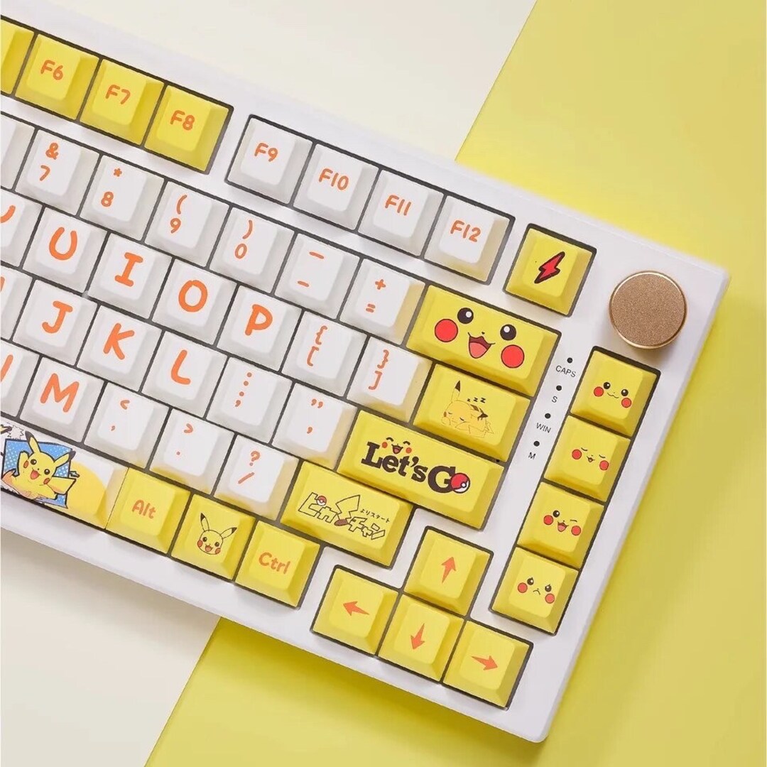 Anime Keycaps 126 PC Pokemon Pikachu Theme for Mechanical Keyboards MX ...