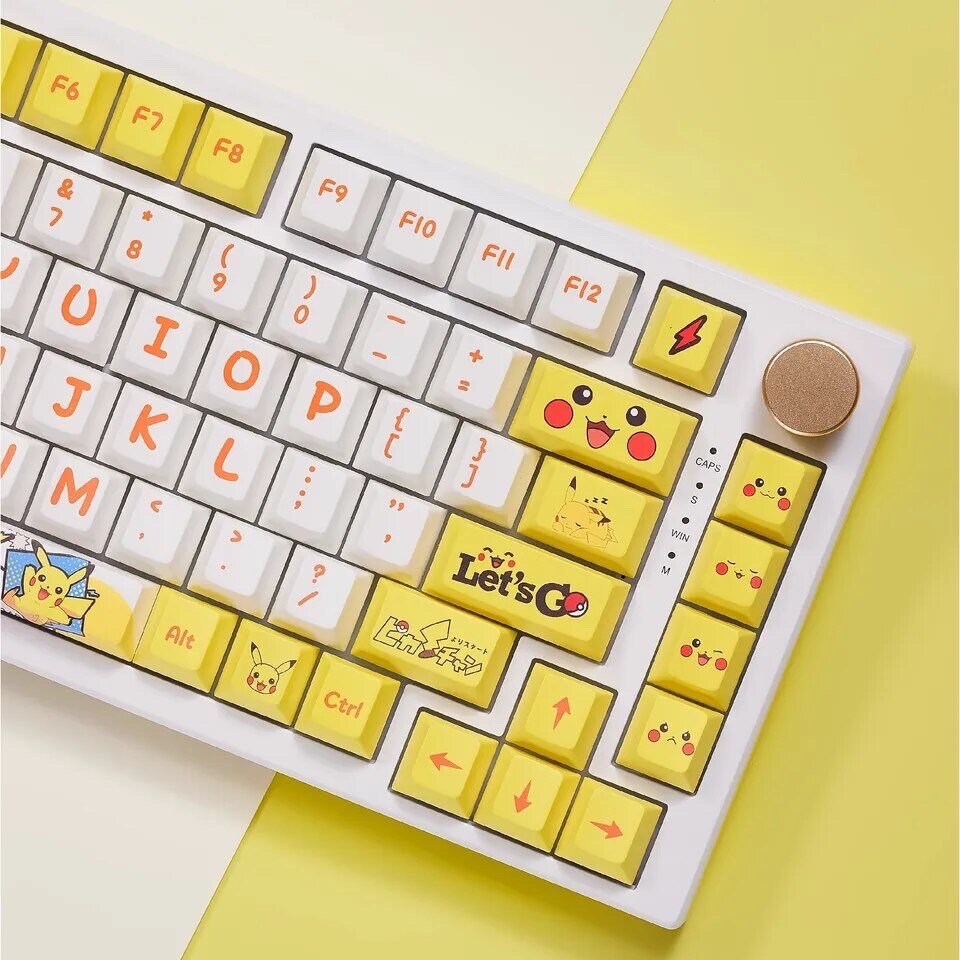 Anime Keycaps 126 PC Pokemon Pikachu Theme for Mechanical Keyboards MX ...