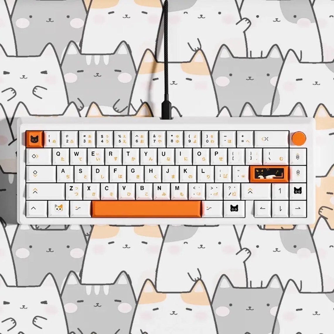 Custom Keycaps 126 Pcs Calico Cat Theme for MAC Mechanical Keyboards ...