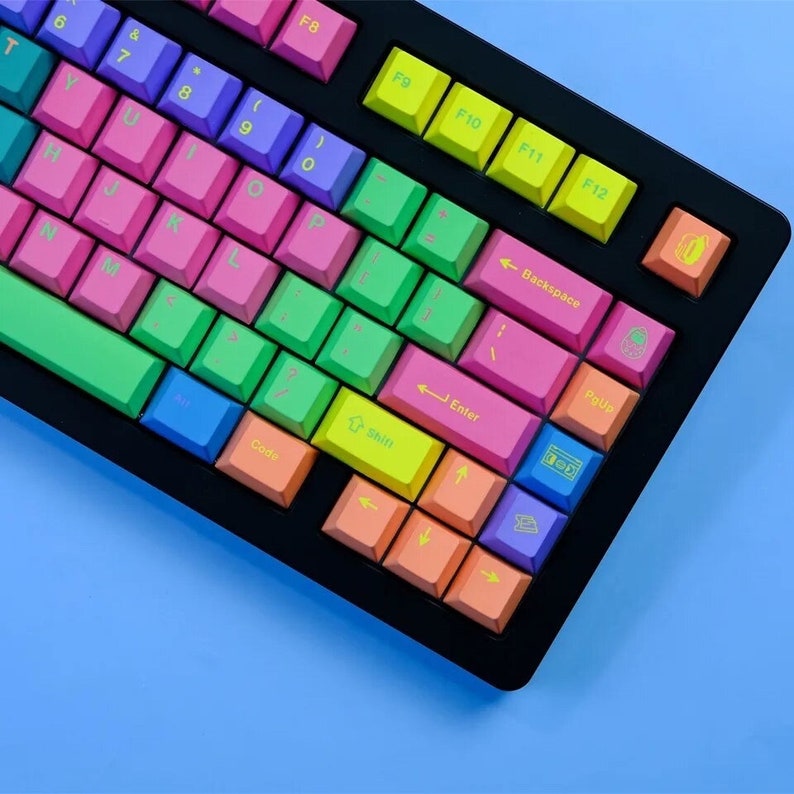 Custom Keycaps 129 PC Rainbow Theme for Mechanical Keyboards MX Switch ...