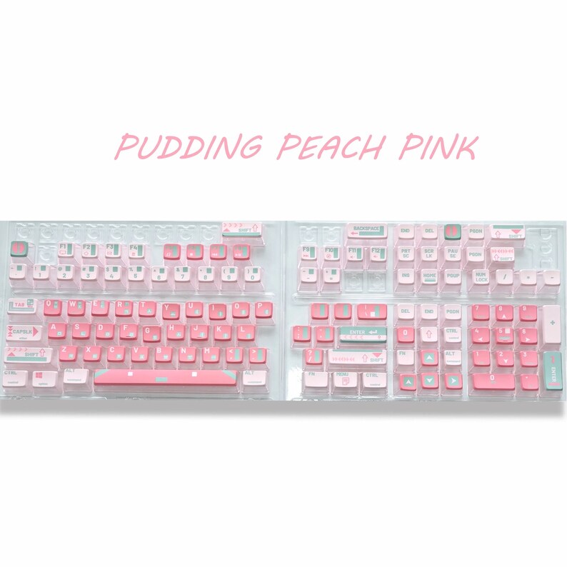 Pudding Keycaps Custom 116 Pcs for Mechanical Keyboards Deep Pink Theme ...