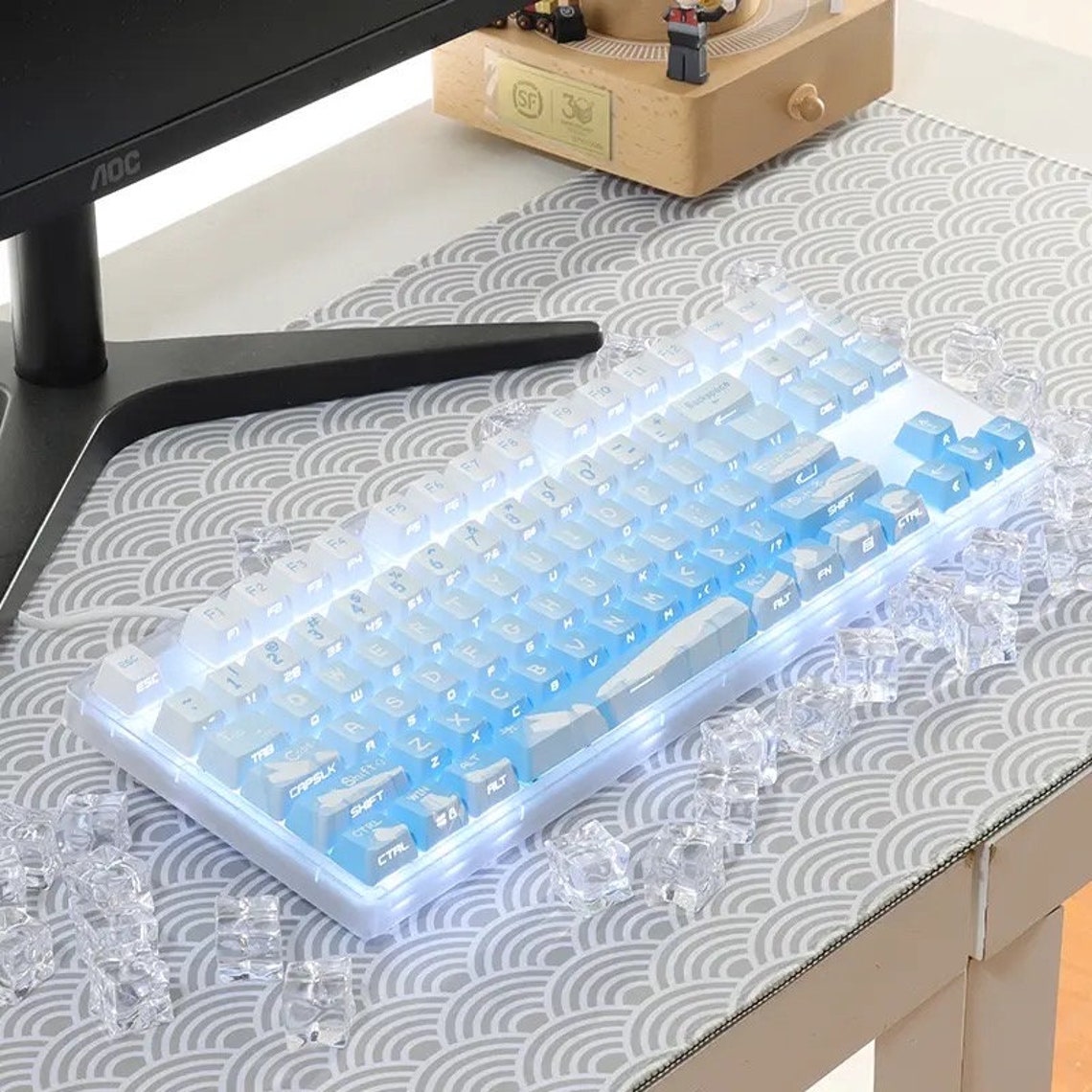 Backlit Keycaps 122 Keys for Mechanical Keyboards Translucent Keys ...
