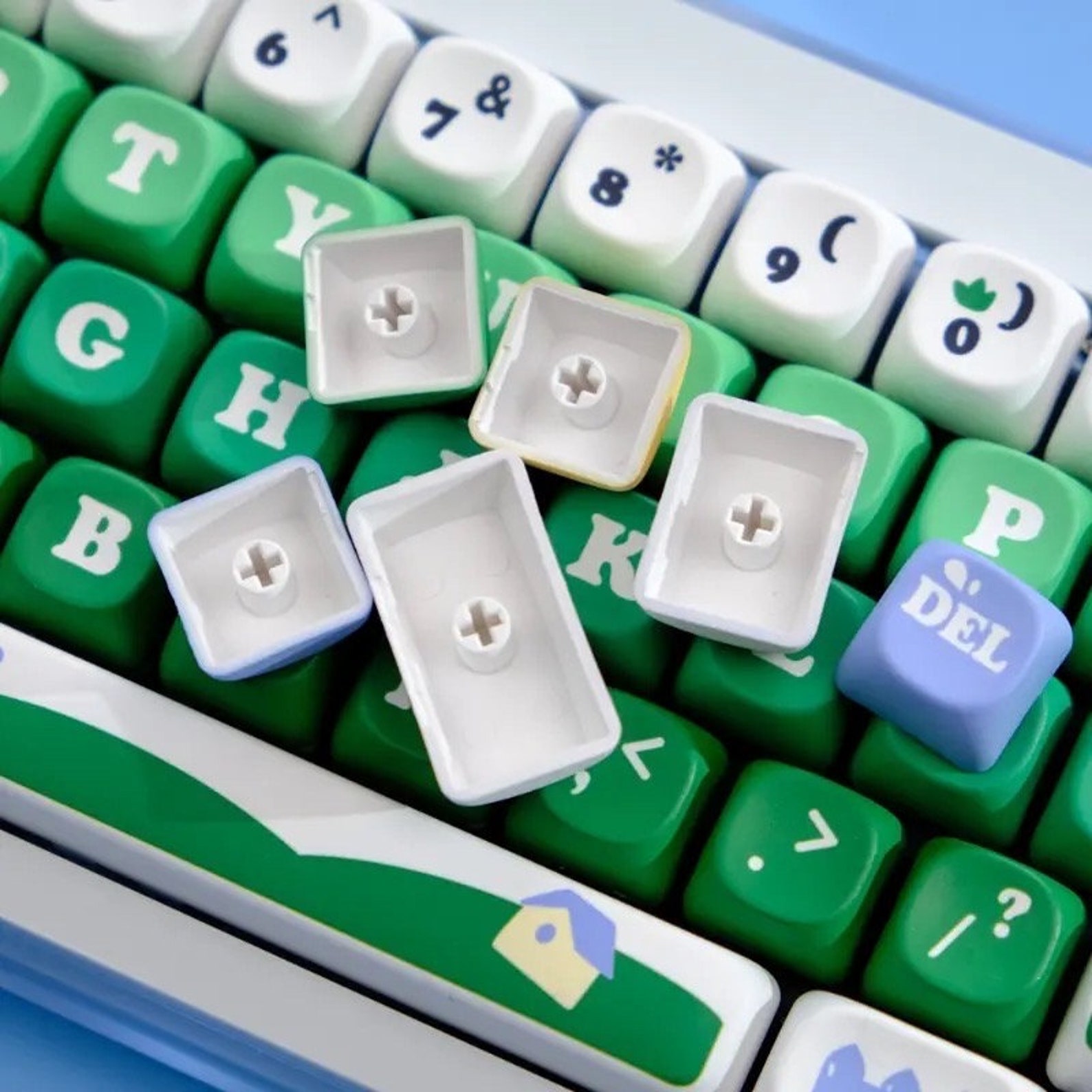 Custom Keycaps 129 Pcs Milky Theme for Mechanical Keyboards MOA Profile ...