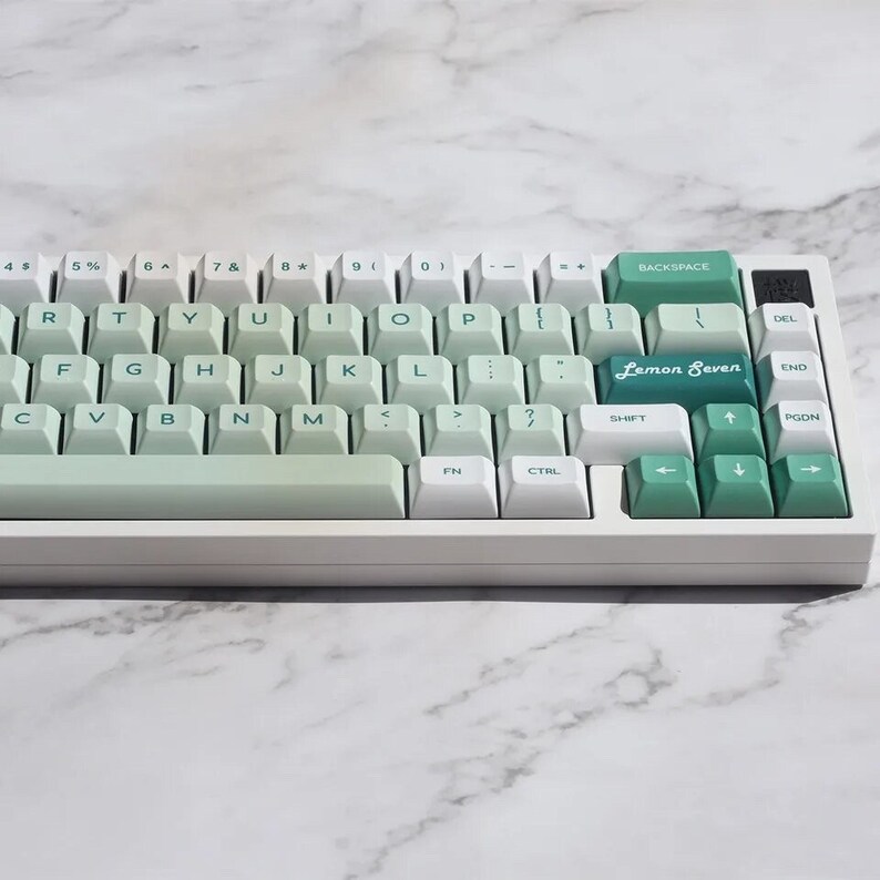 Keycaps 129 Pcs Lemon Zeven Theme for Mechanical Keyboards KCA Profile ...