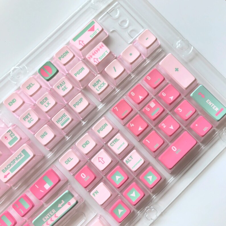 Pudding Keycaps Custom 116 Pcs for Mechanical Keyboards Deep Pink Theme ...