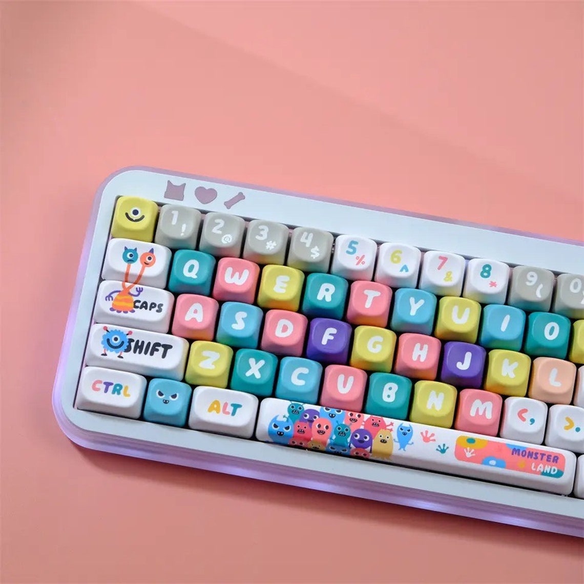 Custom Keycaps 129 Pcs Monsters Theme for Mechanical Keyboards MOA ...