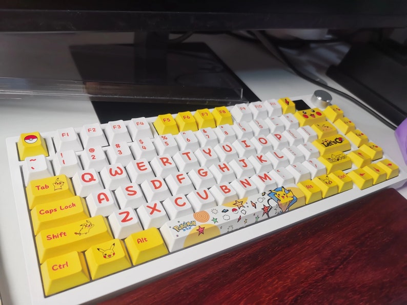 Anime Keycaps 126 PC Pokemon Pikachu Theme for Mechanical Keyboards MX ...