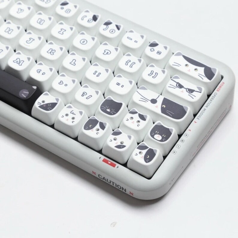 Custom Keycaps 134 Pcs Cat Shape 2 Theme for Mechanical Keyboards MOA ...