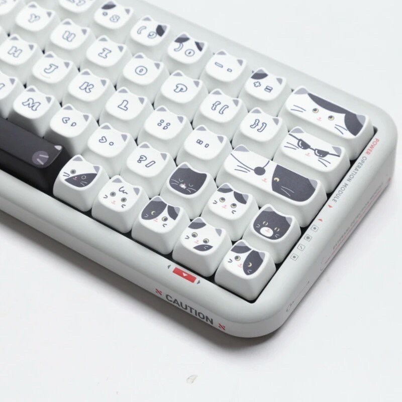 Custom Keycaps 134 Pcs Cat Shape 2 Theme for Mechanical Keyboards MOA ...