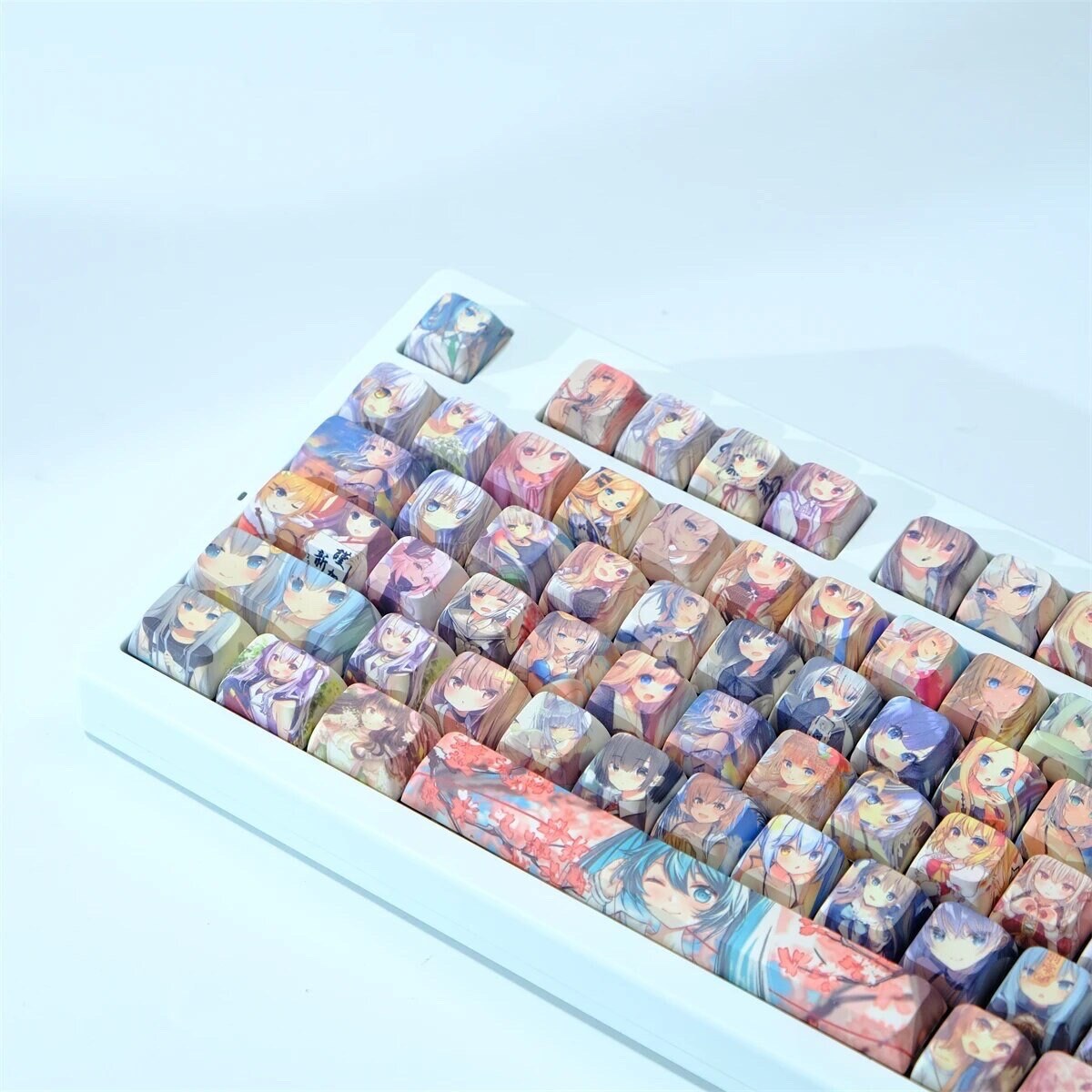 Custom Anime Keycaps 126 Pcs Cute Girl Theme for Mechanical Keyboards ...