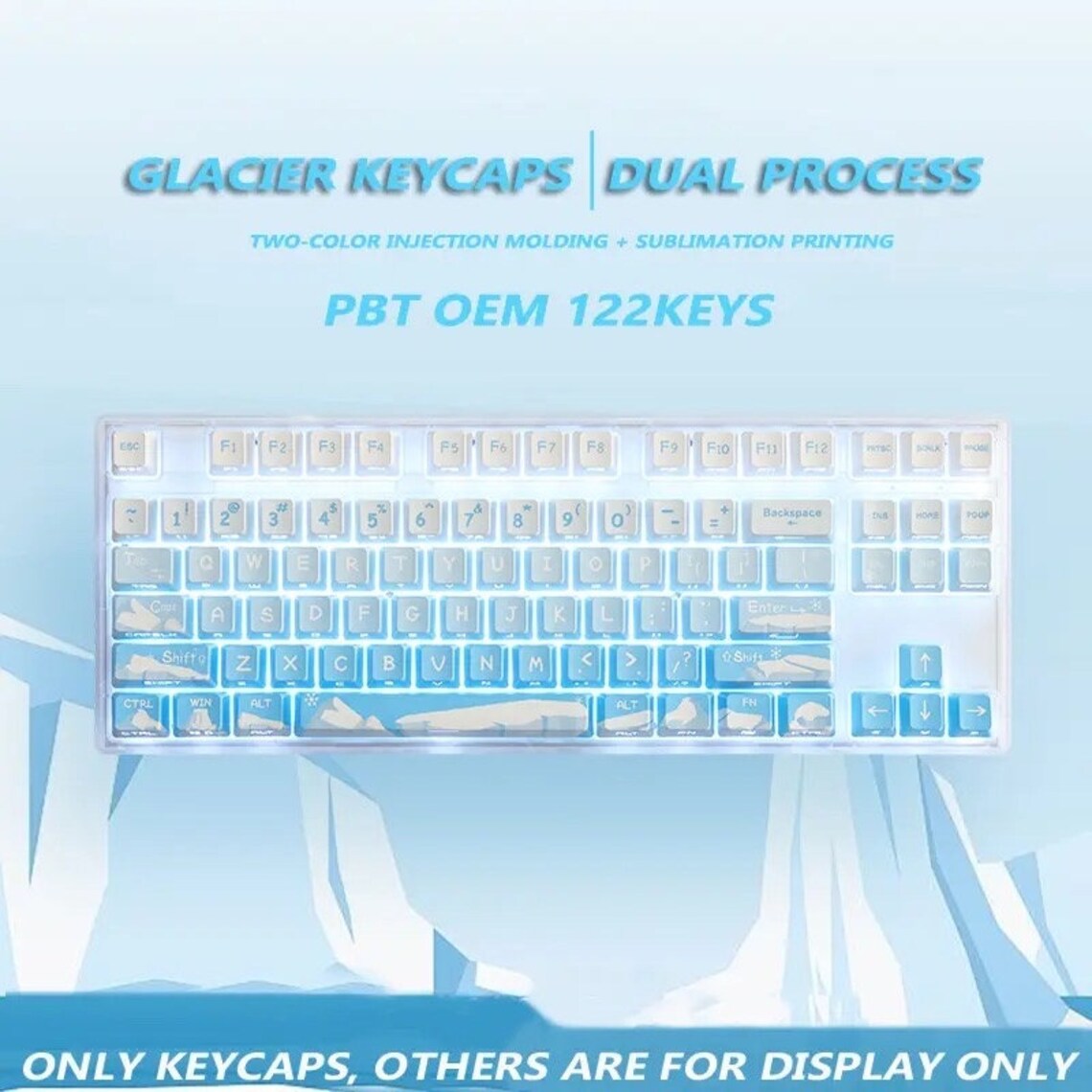 Backlit Keycaps 122 Keys for Mechanical Keyboards Translucent Keys ...