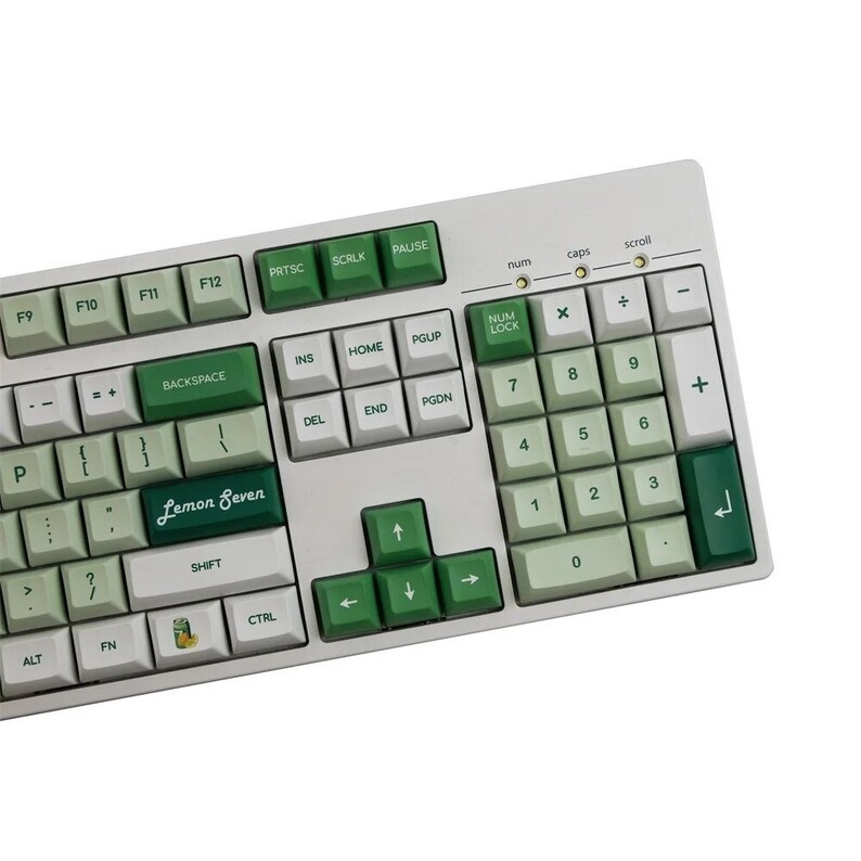 Keycaps 129 Pcs Lemon Zeven Theme for Mechanical Keyboards KCA Profile ...