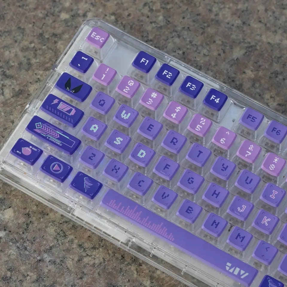 Custom Pudding Backlit Keycaps 126 Pcs for Mechanical Keyboards Silver ...