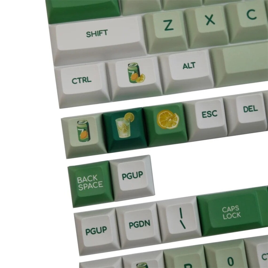 Keycaps 129 Pcs Lemon Zeven Theme for Mechanical Keyboards KCA Profile ...