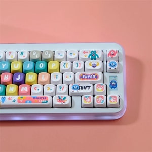Custom Keycaps 129 Pcs Monsters Theme for Mechanical Keyboards MOA ...