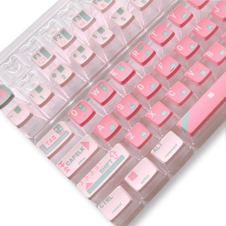Pudding Keycaps Custom 116 Pcs for Mechanical Keyboards Deep Pink Theme ...