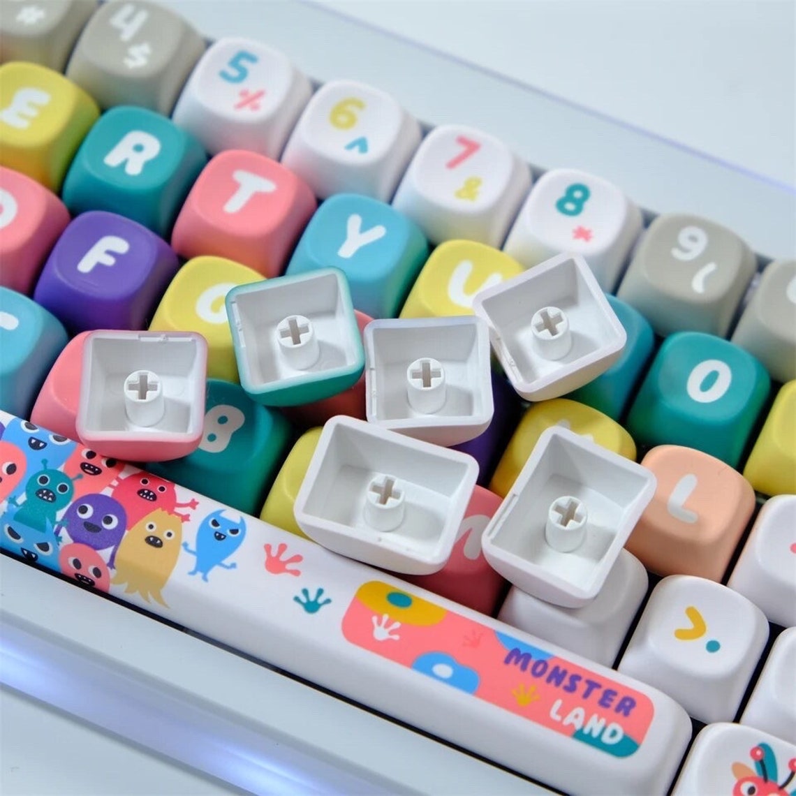 Custom Keycaps 129 Pcs Monsters Theme for Mechanical Keyboards MOA ...