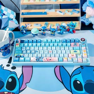 Custom Cartoon Keycaps 137 Pcs Stitch Theme for Mechanical Keyboards ...